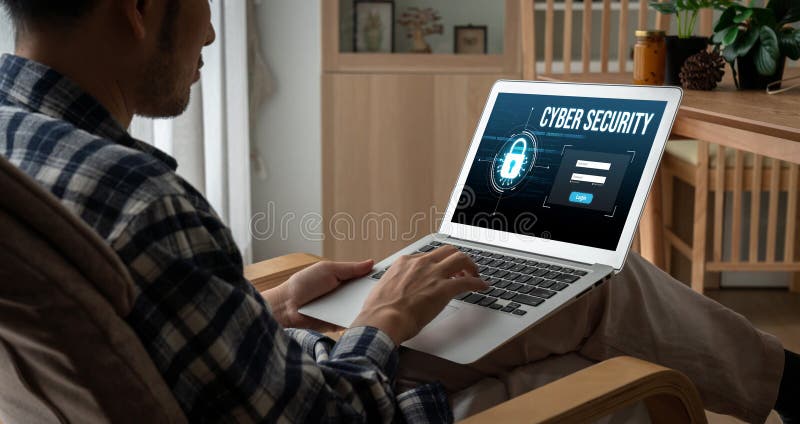 Cyber Security System on Computer Screen Protect Private Information ...