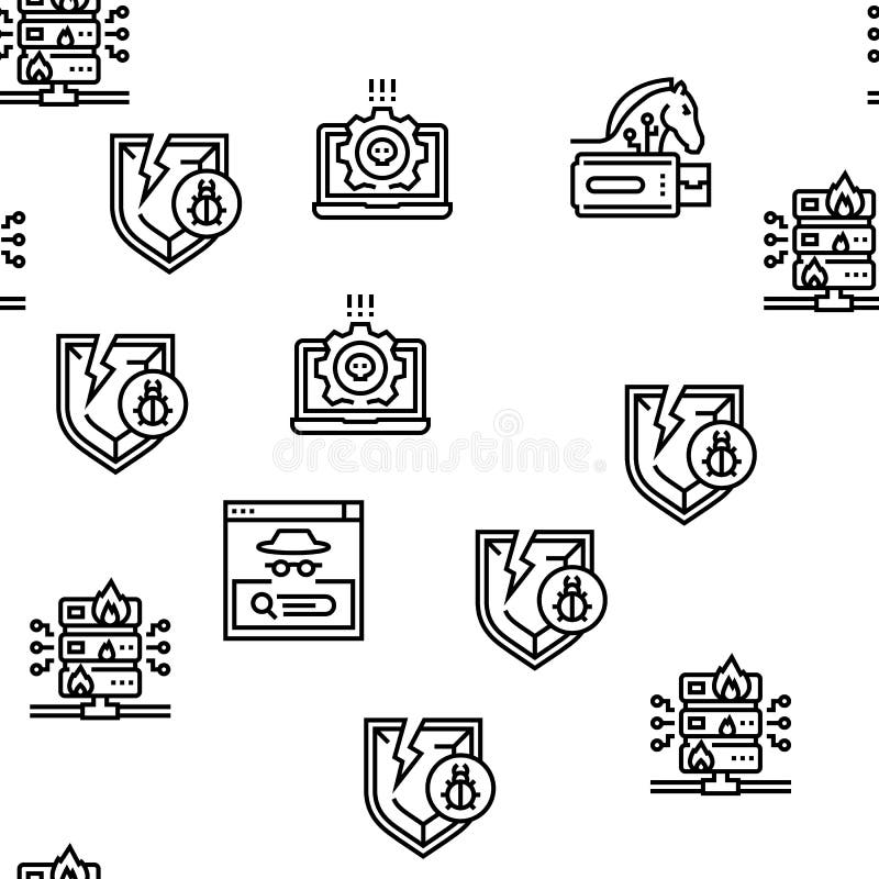 Cyber Security System Technology Vector Seamless Pattern Stock Vector ...