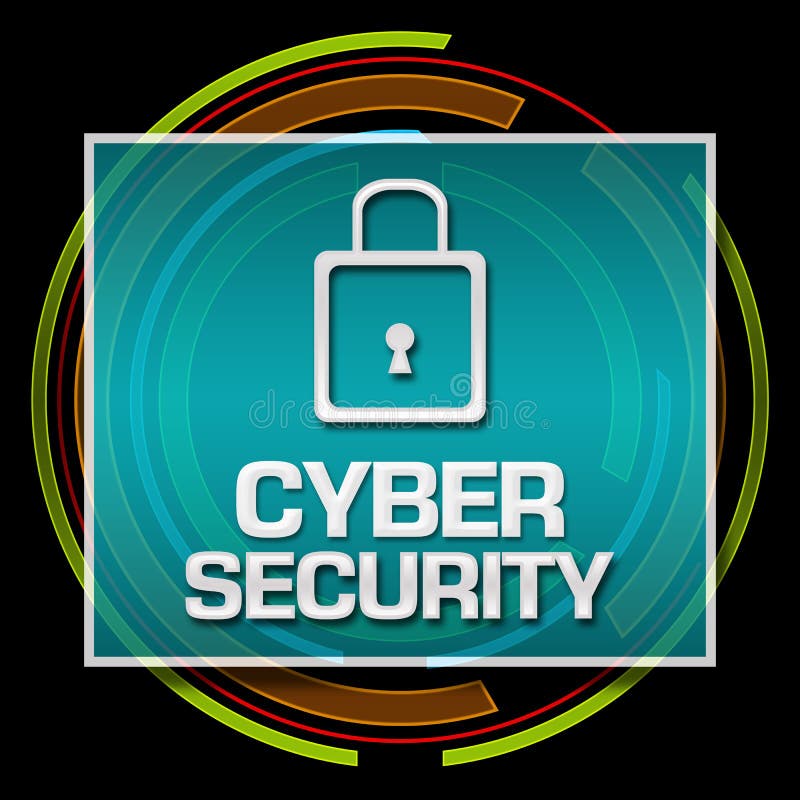 Cyber Security Blue Binary Gear Circle Horizontal Stock Illustration ...