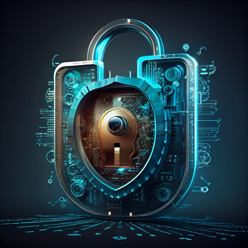 Cyber Security Technology Concept. Generative Ai Stock Image - Image of ...
