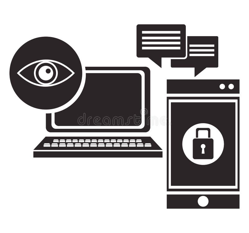 Set of Surveillance Technology Icons Stock Vector - Illustration of ...