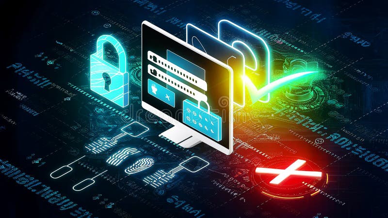 Cyber Security Technology Data Password Login Protection Concept ...
