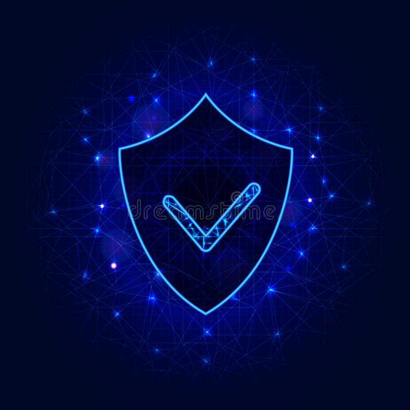 Check Mark Shield Security Concept Background Stock Illustrations ...