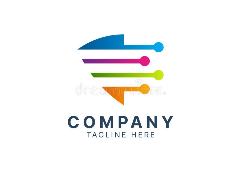 Cyber Security Technology Shield Logo Icon Vector Symbol Template with ...