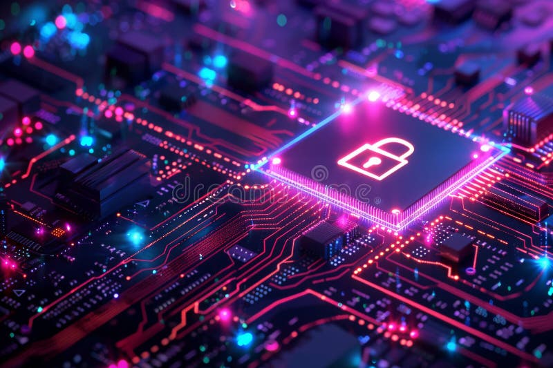 Cyber Security Technology Smart Motherboard Chip and Cloud Service.AI ...