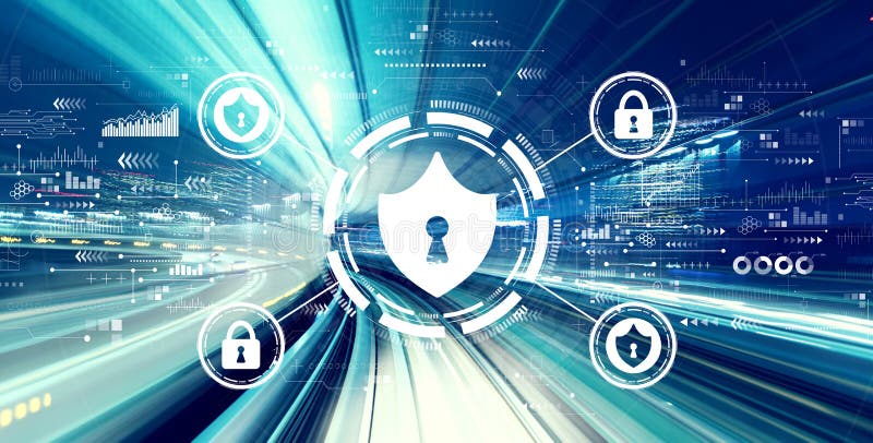 Cyber High Security and Protect from Virus and Hacker. Stock Image ...