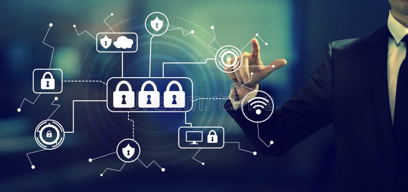 Cyber Security Theme with a Businessman Stock Image - Image of person ... Cyber Security Theme with a Businessman Stock Image - Image of person ...