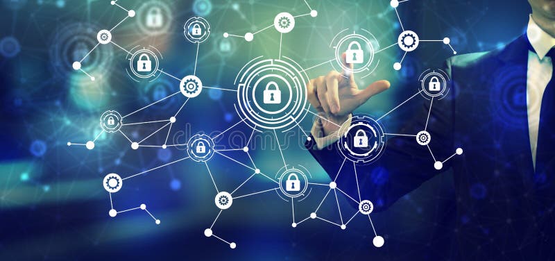 Cyber Security Theme with a Businessman Stock Photo - Image of online ... Cyber Security Theme with a Businessman Stock Photo - Image of online ...