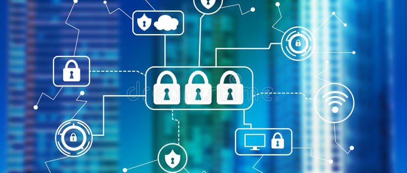 Cyber security theme stock photo. Image of cityscape - 161921626