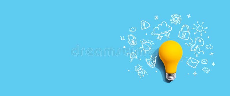 Cyber Security Theme Drawing Light Bulb Stock Photos - Free & Royalty ...