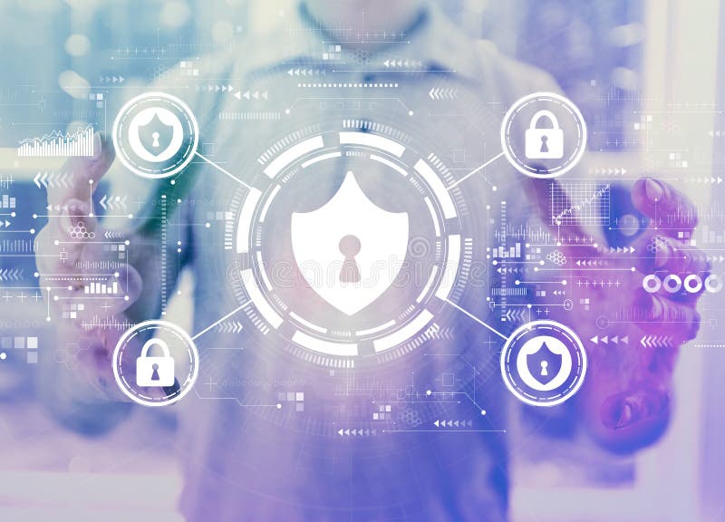 Cyber Security Theme with Young Man Stock Image - Image of lifestyle ...