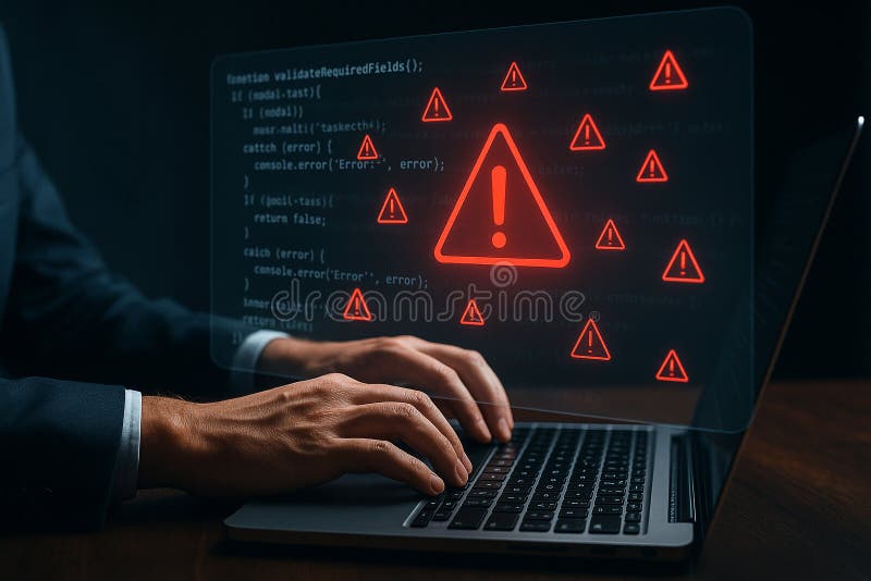 Cyber Security Threat Alert System Warning Hacking Attack Vulnerability Data Breach Firewall ...