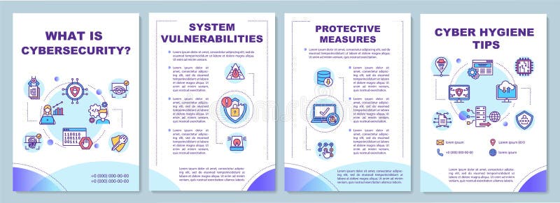 Cyber Security Tips Brochure Template Stock Vector - Illustration of ...
