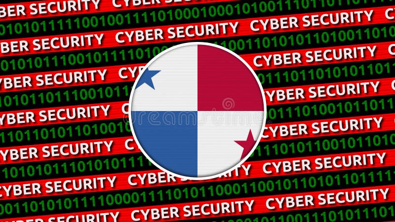 Cyber Security Title with Panama Flag Stock Illustration - Illustration ...