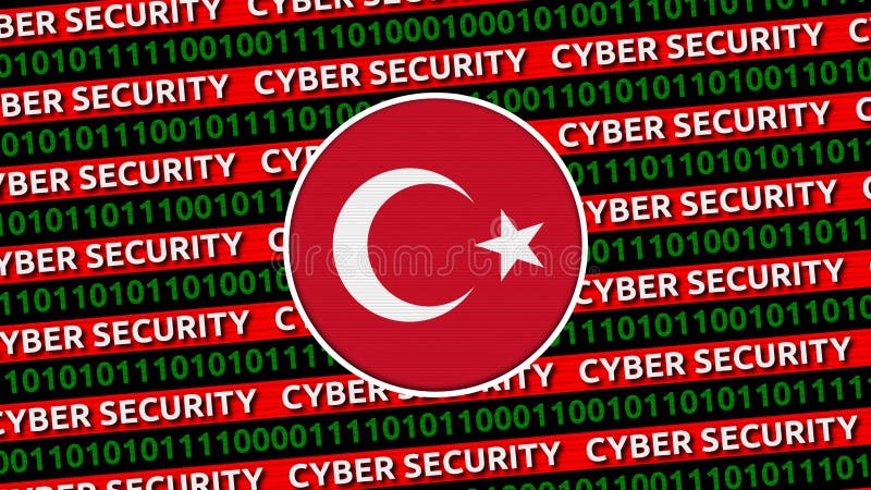 Cyber Security Title with Turkey Flag Stock Illustration - Illustration ...