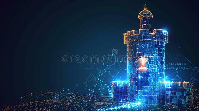 Security Tower Protecting Data Stock Illustrations – 11 Security Tower ...