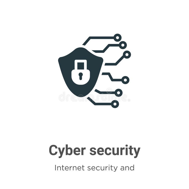 Cyber Security Vector Icon on White Background. Flat Vector Cyber ...