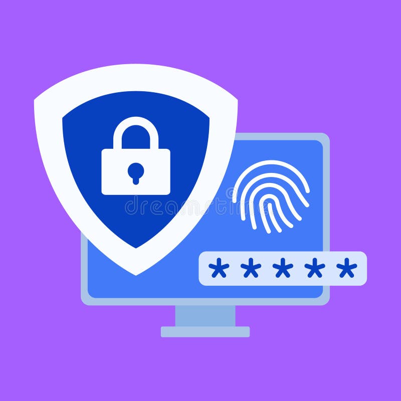 Cyber Security Vector Illustration. Computer Security Protection Vector ...