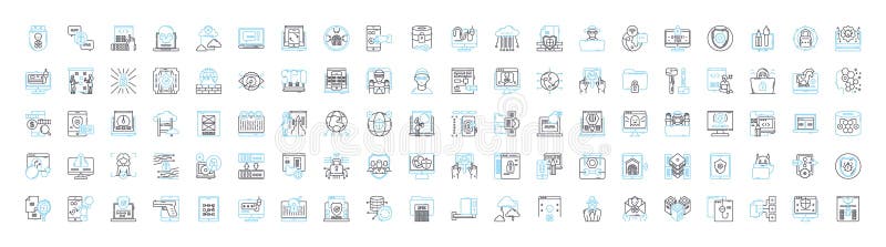 Cyber Security Vector Line Icons Set. Cybersecurity, Cybercrime ... Cyber Security Vector Line Icons Set. Cybersecurity, Cybercrime ...