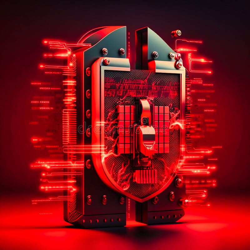 Cyber Security Virtual Security Lock, Generative AI Stock Illustration ...