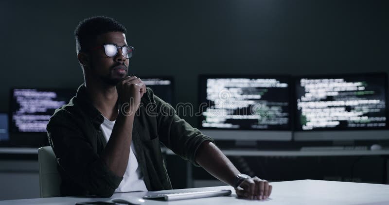 Cyber Security Virtual Screen And Man Coding Software Development Cloud Computing System Or