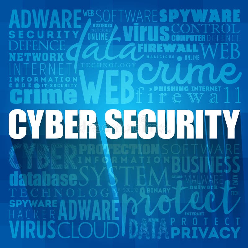 Cyber Security word cloud stock illustration. Illustration of concept ...
