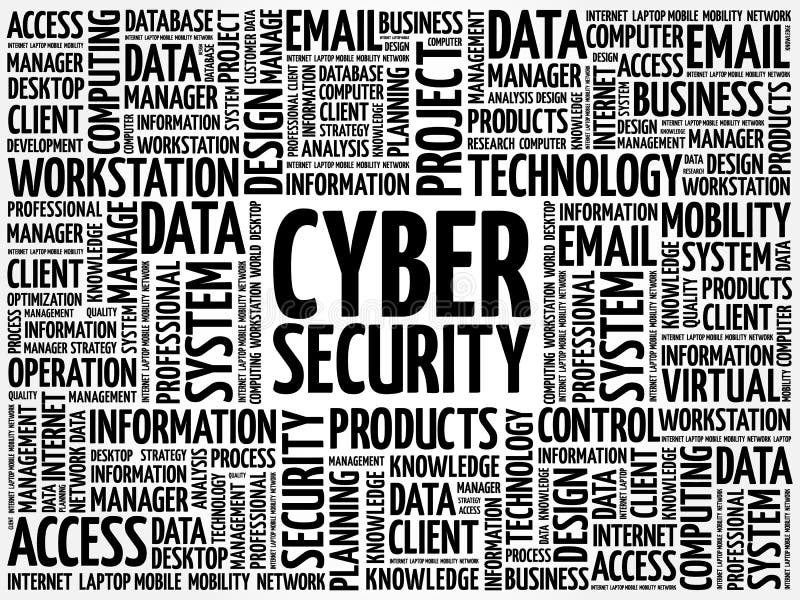 Cyber Security word cloud stock illustration. Illustration of concept ...
