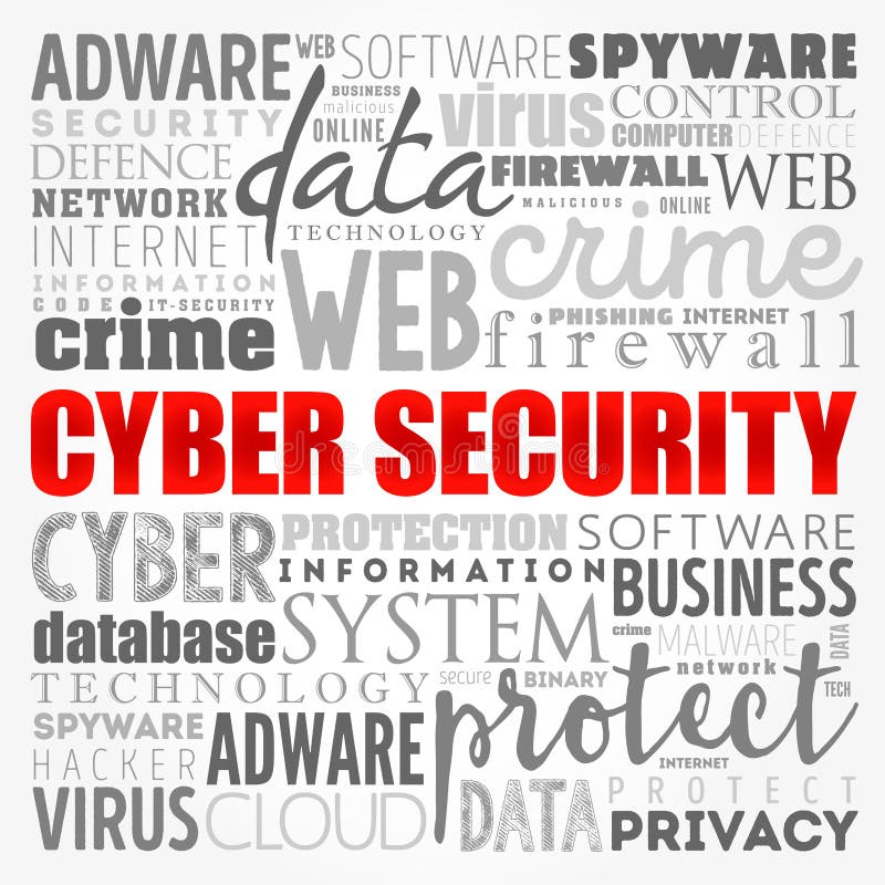 Cyber Security word cloud stock illustration. Illustration of concept ...