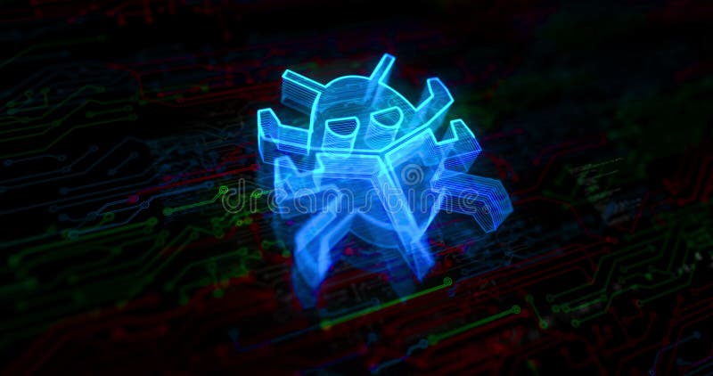 Cyber Security Worm Digital Attack Symbol Digital Concept Stock Video ...