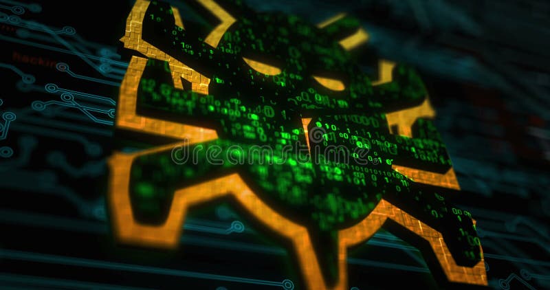 Cyber Security Worm Digital Attack Symbol Digital Concept Stock Footage ...