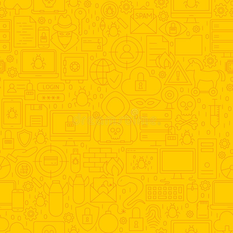 Cyber Security Yellow Line Pattern Stock Vector - Illustration of ...