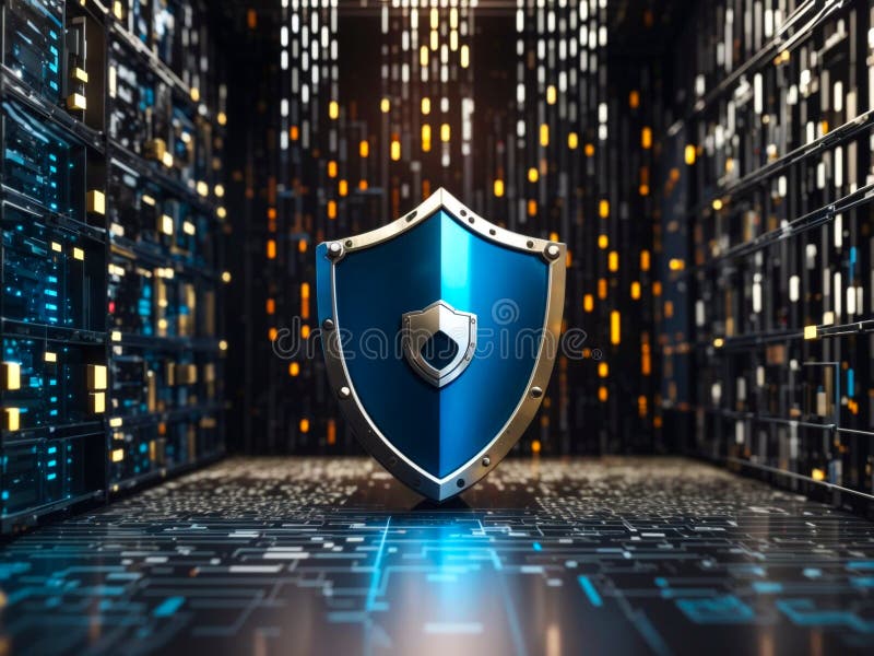 Cyber Shield Padlock To Protect Cybersecurity Vulnerability - Malware ...