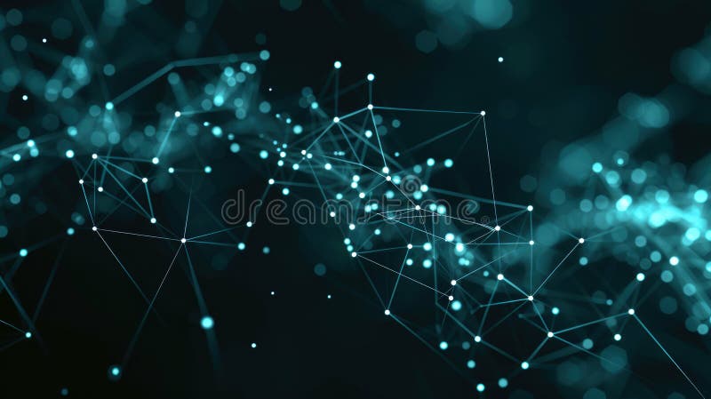 Cyber Space Abstract Background, Dark Digital Cyberspace with Polygon ...