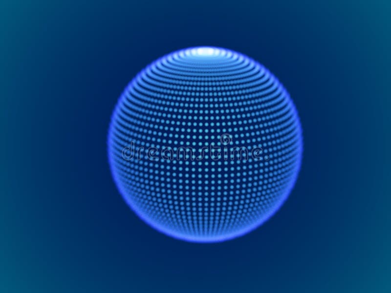 Cyber Space Concept: 3d Digital Sphere Consisting of Glowing Particles ...