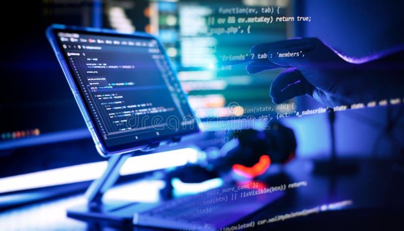 Cyber Space Concept Programming Code On Computer Screen Abstract Screen Of Software Developer