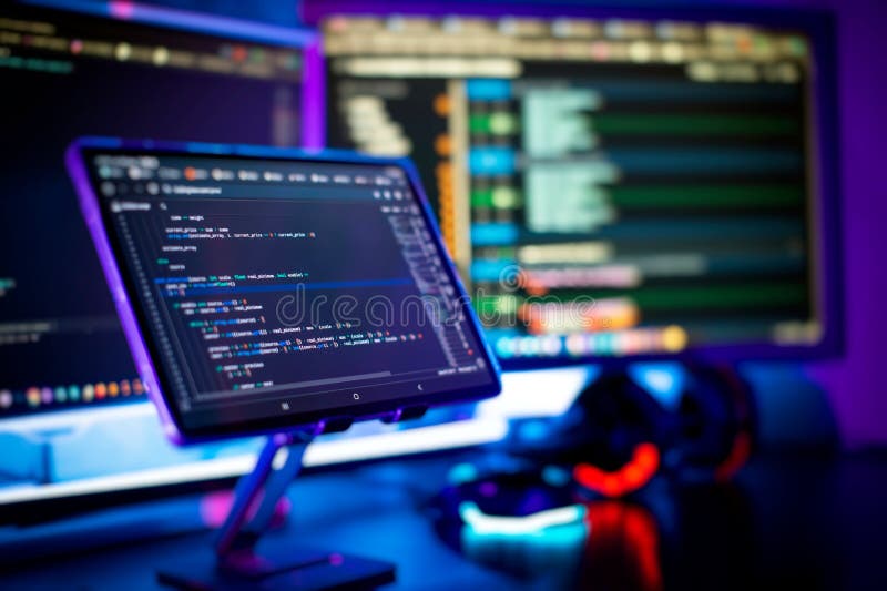 Cyber Space Concept Programming Code On Computer Screen Abstract Screen Of Software Developer