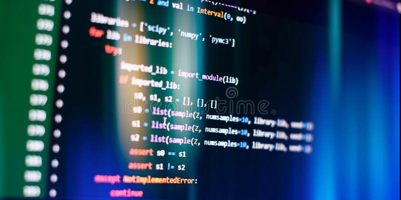 Cyber Space Concept Programming Code On Computer Screen Abstract Screen Of Software Developer