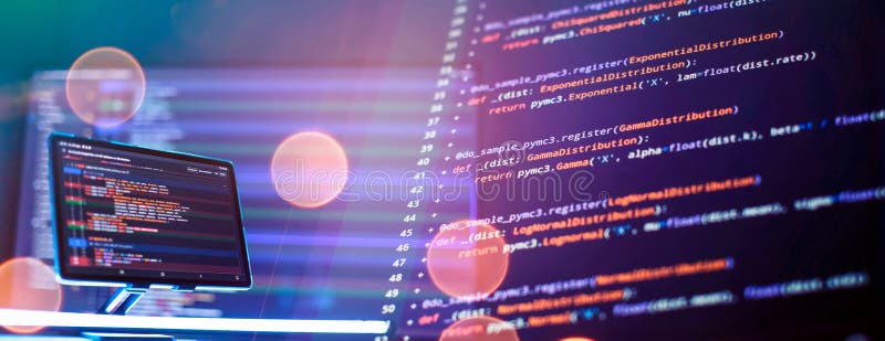 Cyber Space Concept Programming Code On Computer Screen Abstract Screen Of Software Developer