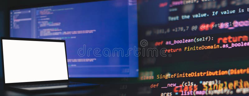 Cyber Space Concept Programming Code On Computer Screen Abstract Screen Of Software Developer