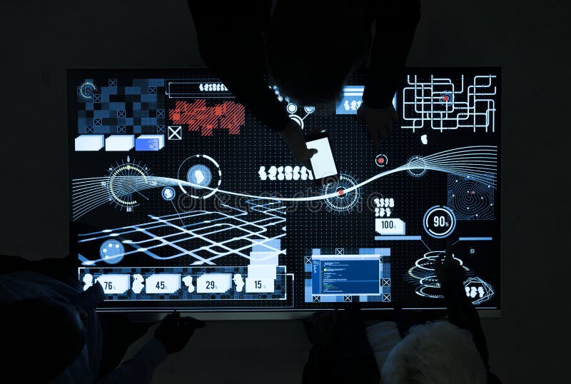 Cyber Space Table with Infographic on it Stock Photo - Image of space ...