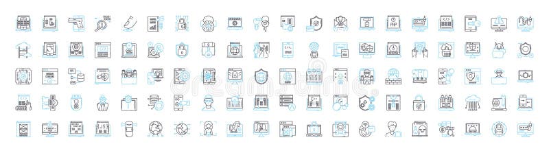 Cyber Space Vector Line Icons Set. Technology, Cyberspace, Information ...