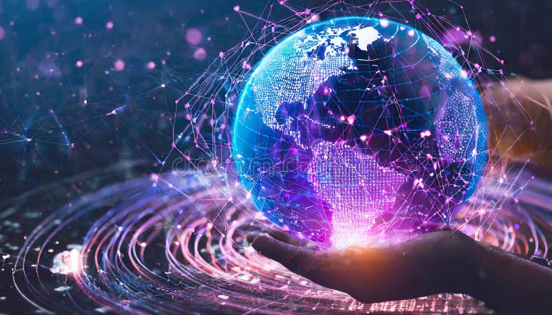 Cyber Space World Business Technology, VPN Cyber Security, Globe ...