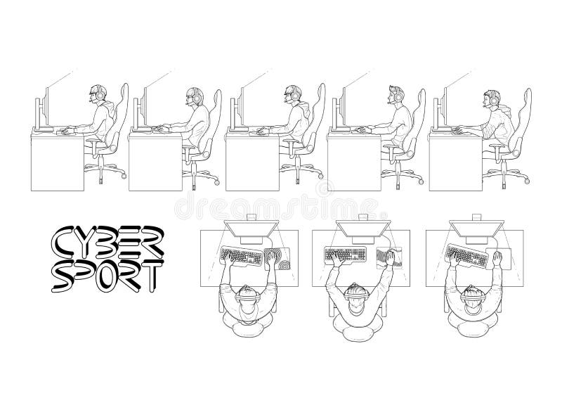 Cyber sport design stock vector. Illustration of sketch - 78854665