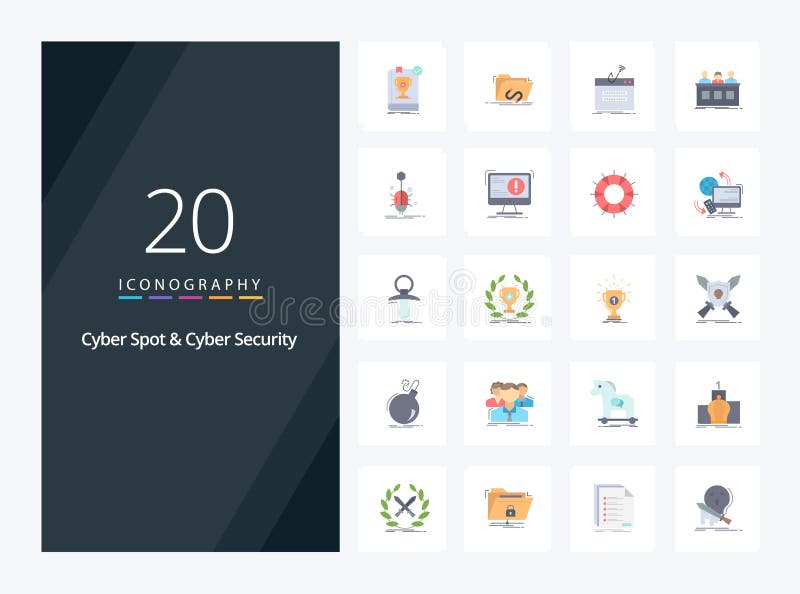20 Cyber Spot and Cyber Security Flat Color Icon for Presentation Stock ... 20 Cyber Spot and Cyber Security Flat Color Icon for Presentation Stock ...