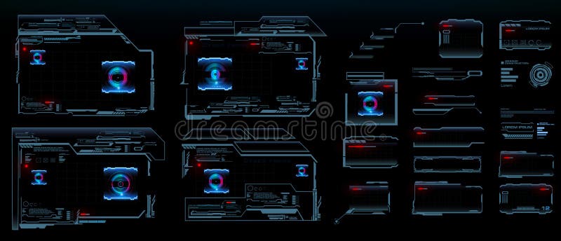 Set Holographic Frames and Portals. Digital Holographic User Interface ...
