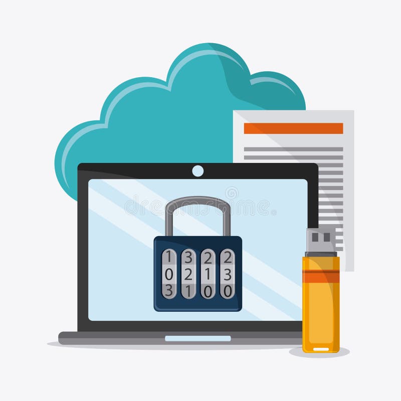 Cyber and System Security Icon Stock Vector - Illustration of safe ...