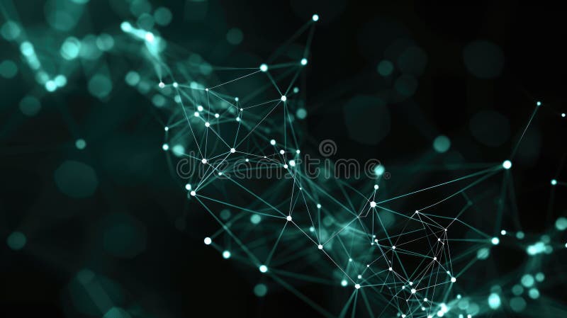Cyber Technology Abstract Background, Dark Digital Space with Polygon ...