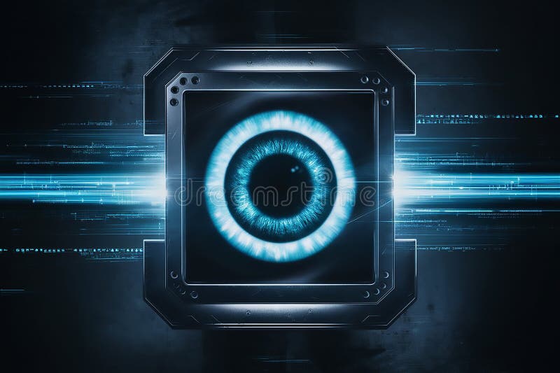 Cyber Technology Eye Panel Concept. Human Android Cyborg Eye Futuristic ...