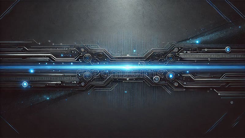 Cyber ??Technology Futuristic Design with Blue Light Effect and ...