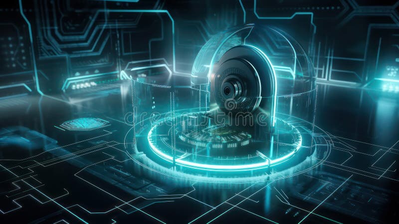 Cyber Technology Security, Network Protection Background Design Stock ...